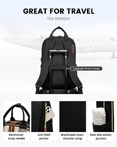 LOVEVOOK Laptop Backpack Women,17.3 Inch Fashion College Backpack with USB Charging Port,Teacher Nurse Work Travel Computer Bag Purse Business Commuter Backpack