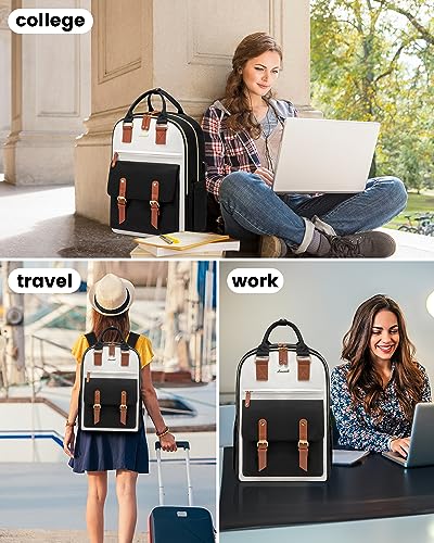 LOVEVOOK Laptop Backpack Women,17.3 Inch Fashion College Backpack with USB Charging Port,Teacher Nurse Work Travel Computer Bag Purse Business Commuter Backpack