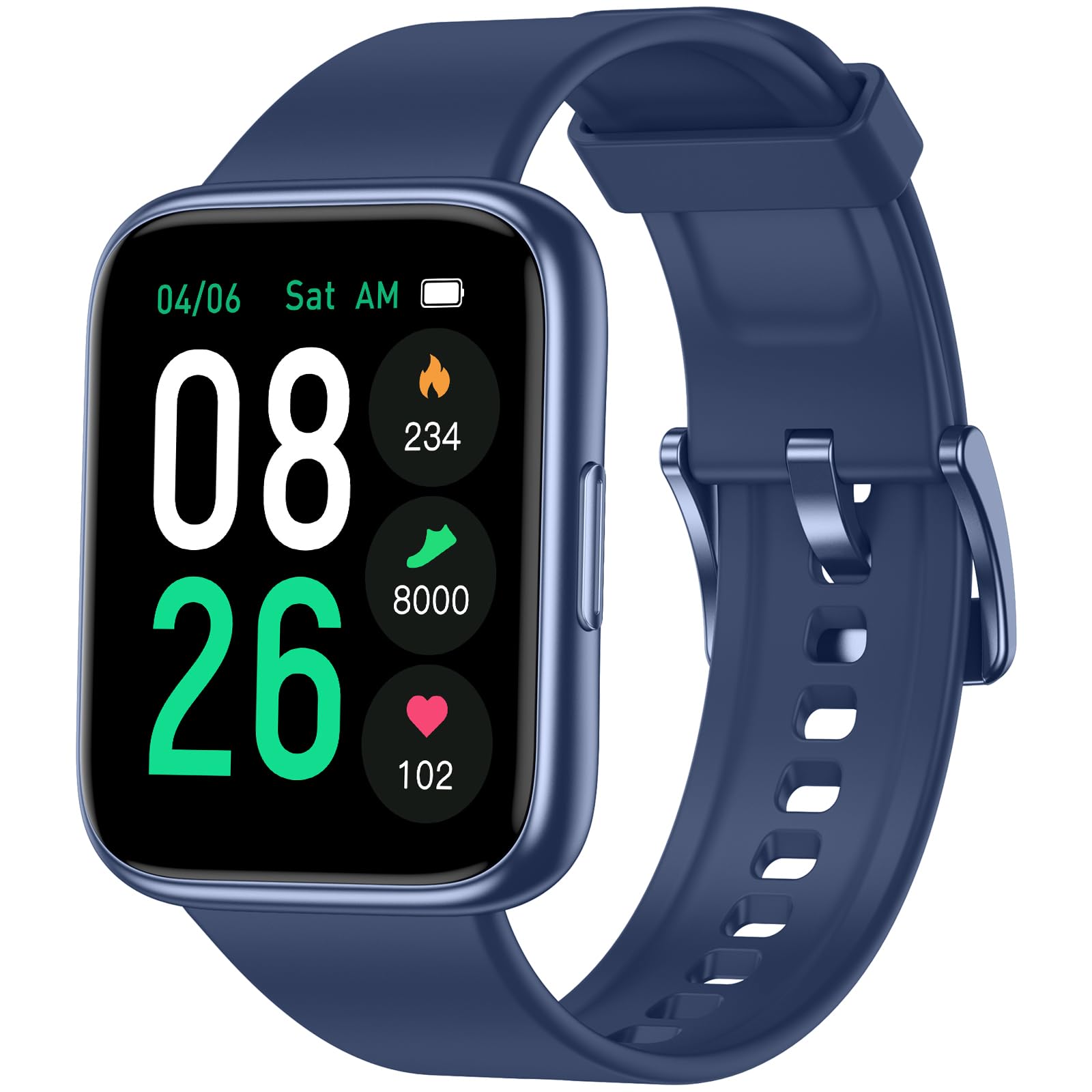 LIVIKEY Smart Watch, Fitness Tracker Watch with Heart Rate Monitor, Sleep Tracker, 45mm Fitness Watch IP68 Waterproof Smartwatch for Women Men Step Counter Pedometer for iOS and Android Phones