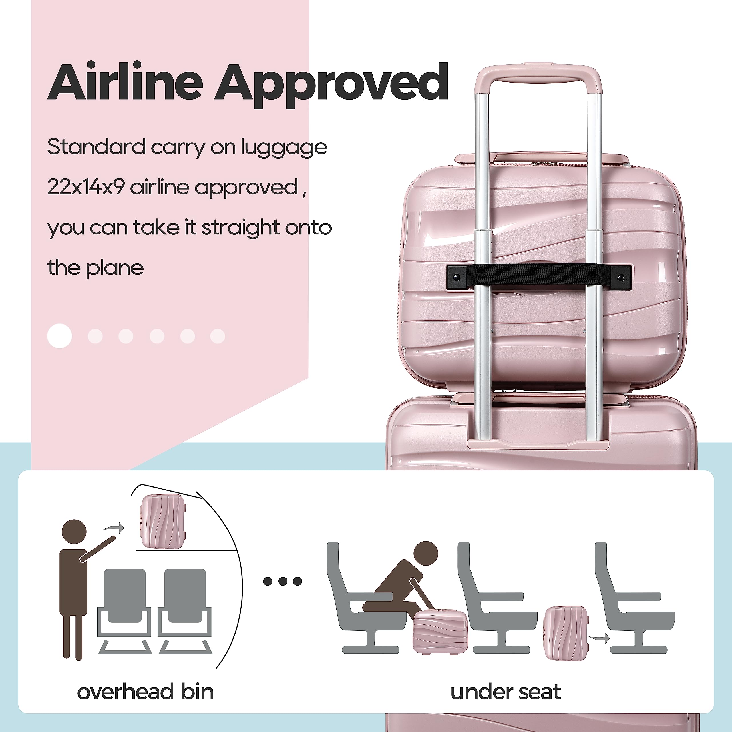 Melalenia Luggage Sets 3 Piece Expandable Suitcase Set, PP Hardshell Suitcase with Spinner Wheels,Lightweight Carry On Luggage with TSA Lock for Women