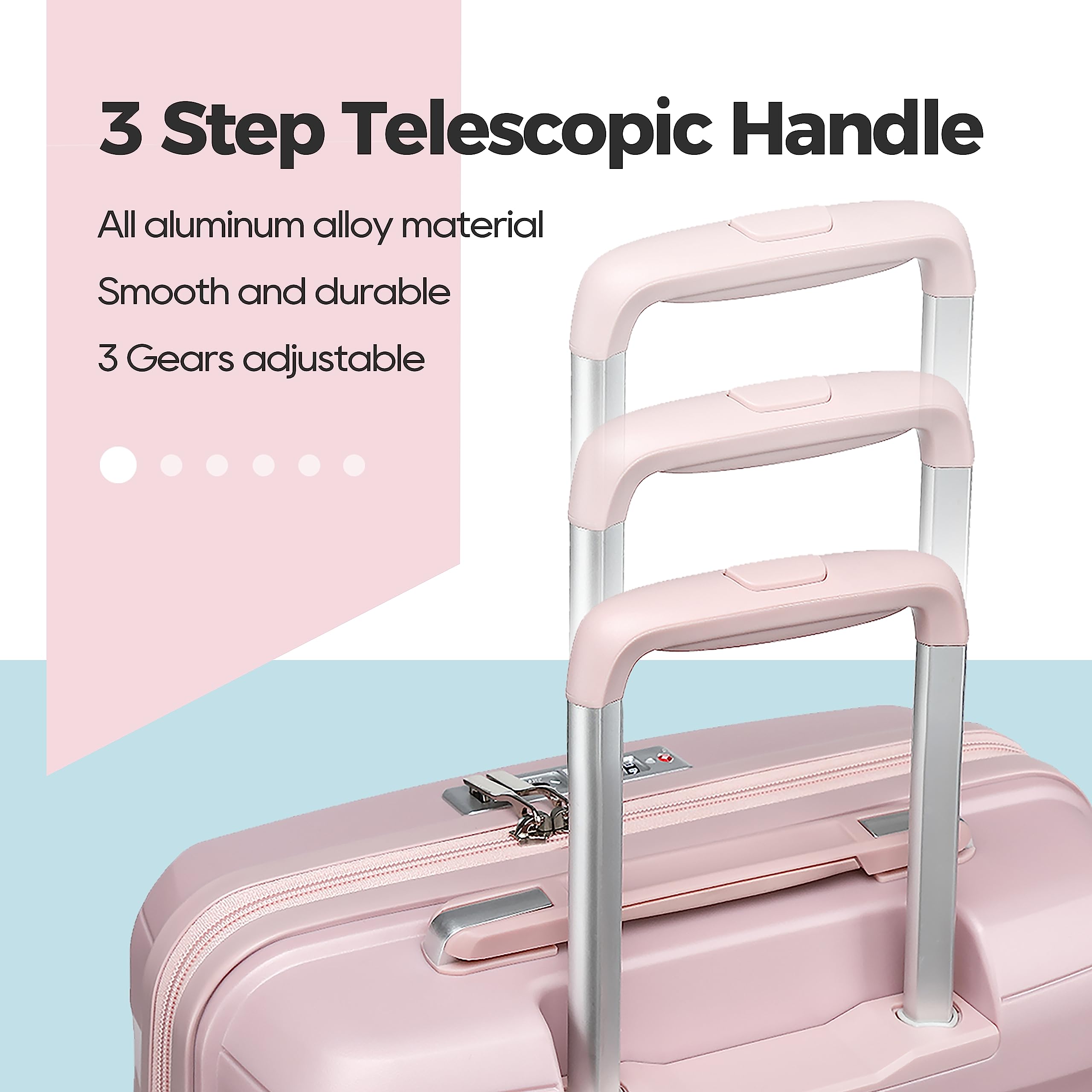 Melalenia Luggage Sets 3 Piece Expandable Suitcase Set, PP Hardshell Suitcase with Spinner Wheels,Lightweight Carry On Luggage with TSA Lock for Women