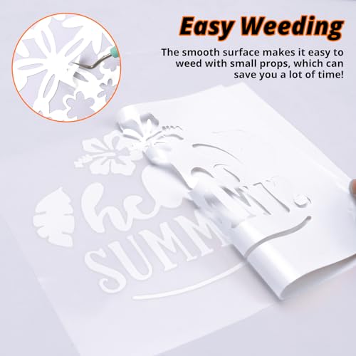 HTVRONT White HTV Heat Transfer Vinyl Rolls -12''x150ft Iron on Vinyl for T Shirts- White HTV Vinyl for Cricut & Cameo-HTV Vinyl Rolls Easy to Cut & Weed & Transfer (White)