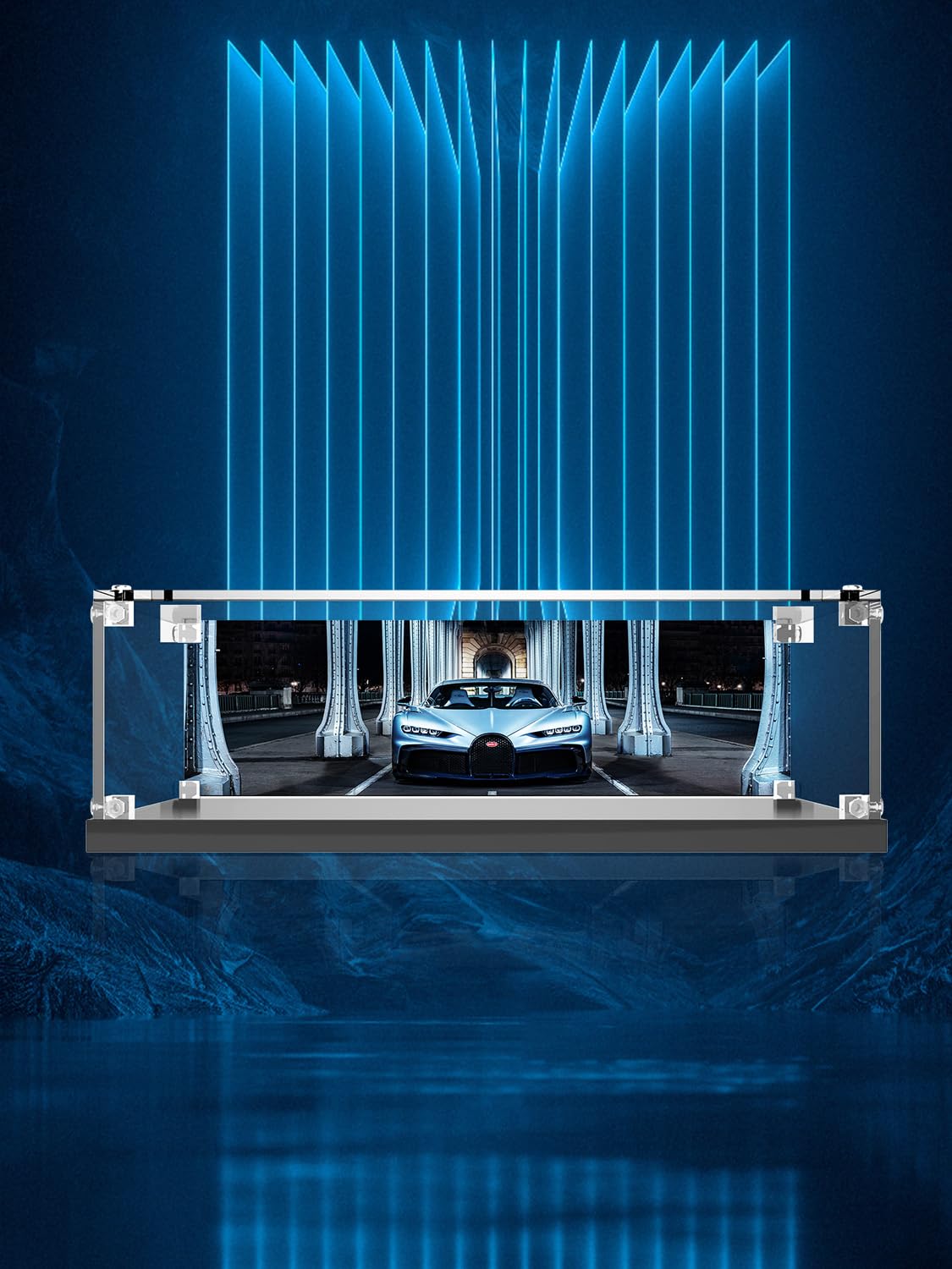 ICUANUTY Acrylic Display Case for Lego Technic Bugatti Chiron 42083 Race Car, Dust-Proof Display Box for Lego 42083, Size: 25.29x11.81x7.87in(NOT Included The Model)