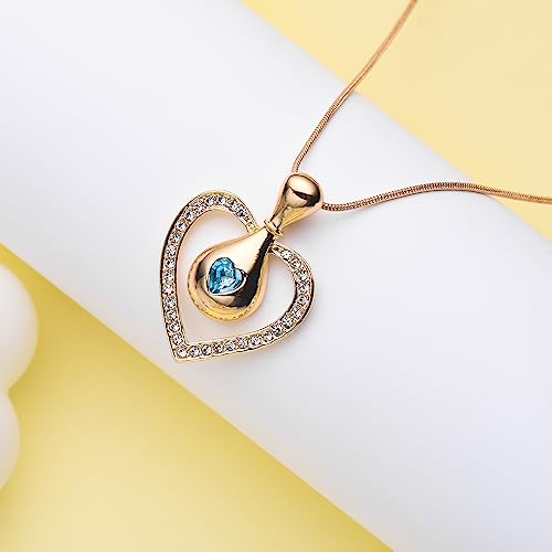 Catuni Gold Heart Necklace Cosplay Glitter Bottle Pendant Necklace for Women BFF Gift