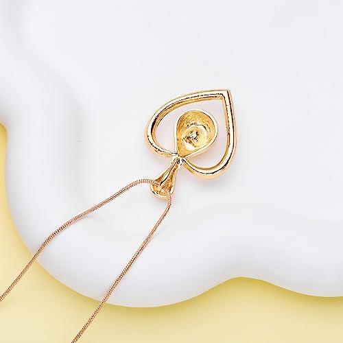 Catuni Gold Heart Necklace Cosplay Glitter Bottle Pendant Necklace for Women BFF Gift