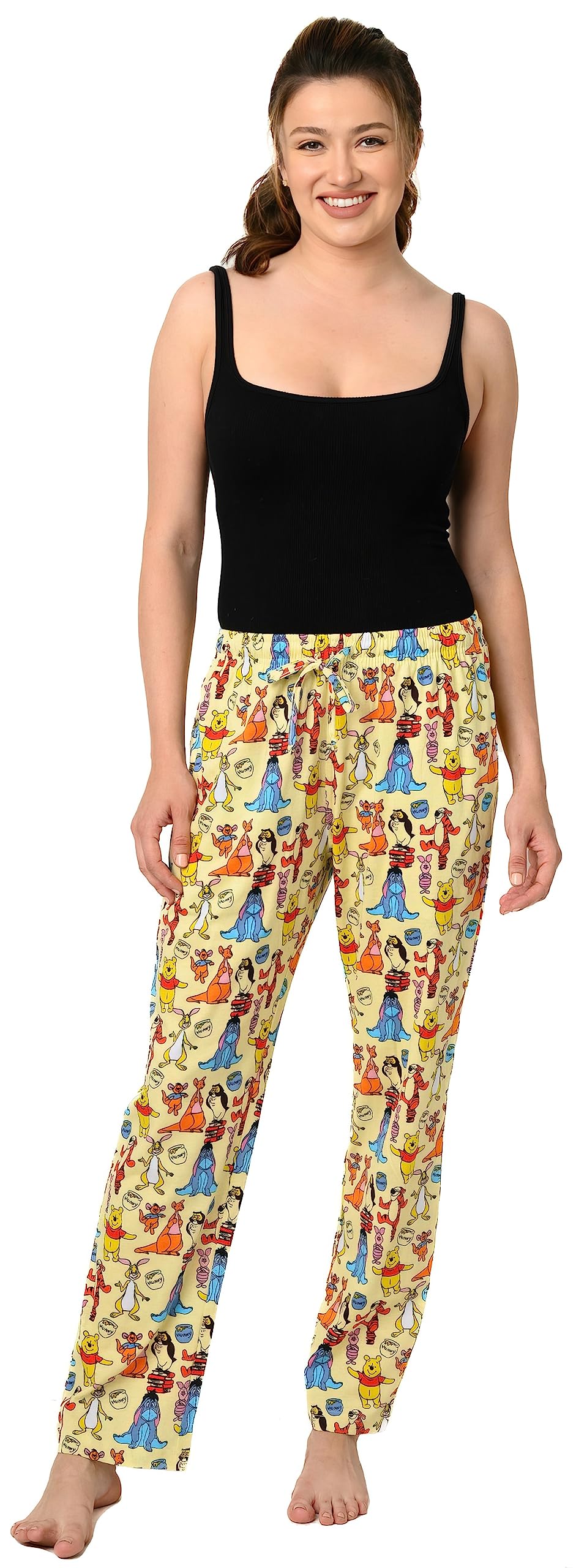 Disney Womens Lounge Pants Pajama Bottoms AOP Plus Size (Pooh & Friends, 5X)
