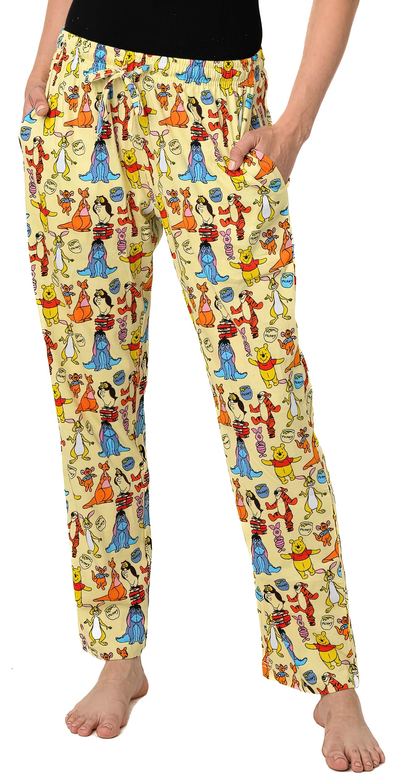 Disney Womens Lounge Pants Pajama Bottoms AOP Plus Size (Pooh & Friends, 5X)