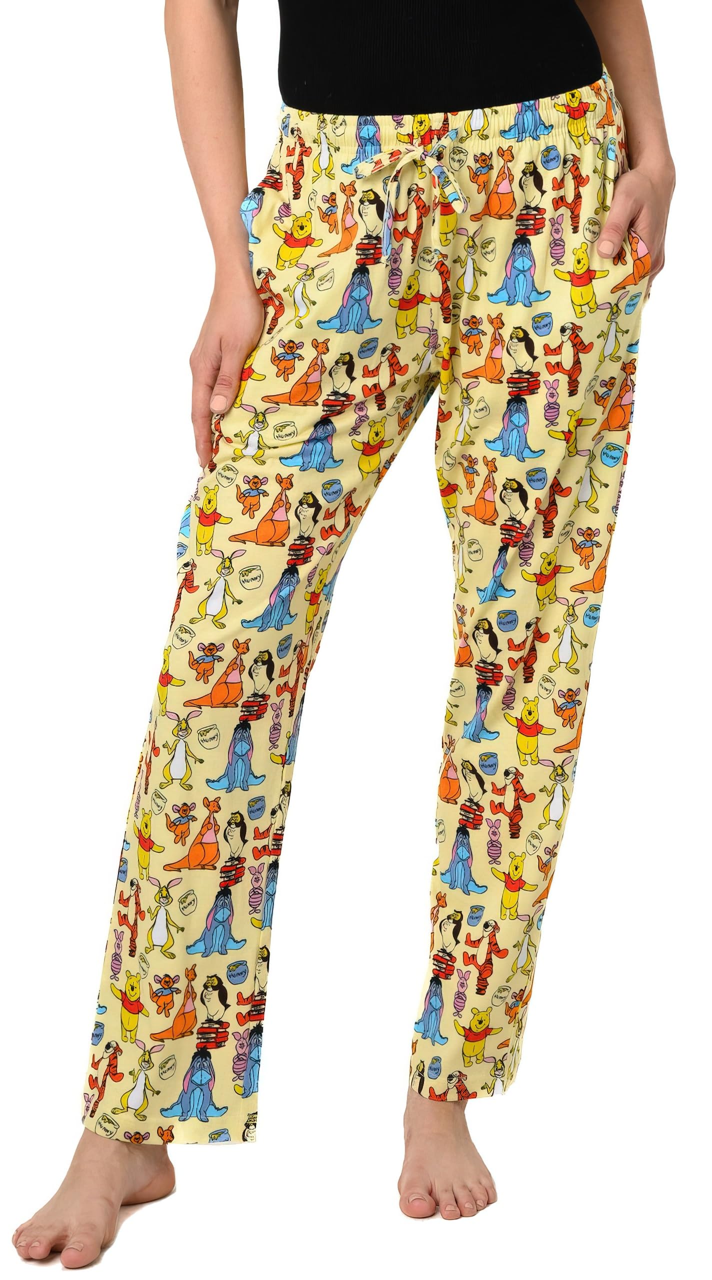 Disney Womens Lounge Pants Pajama Bottoms AOP Plus Size (Pooh & Friends, 5X)