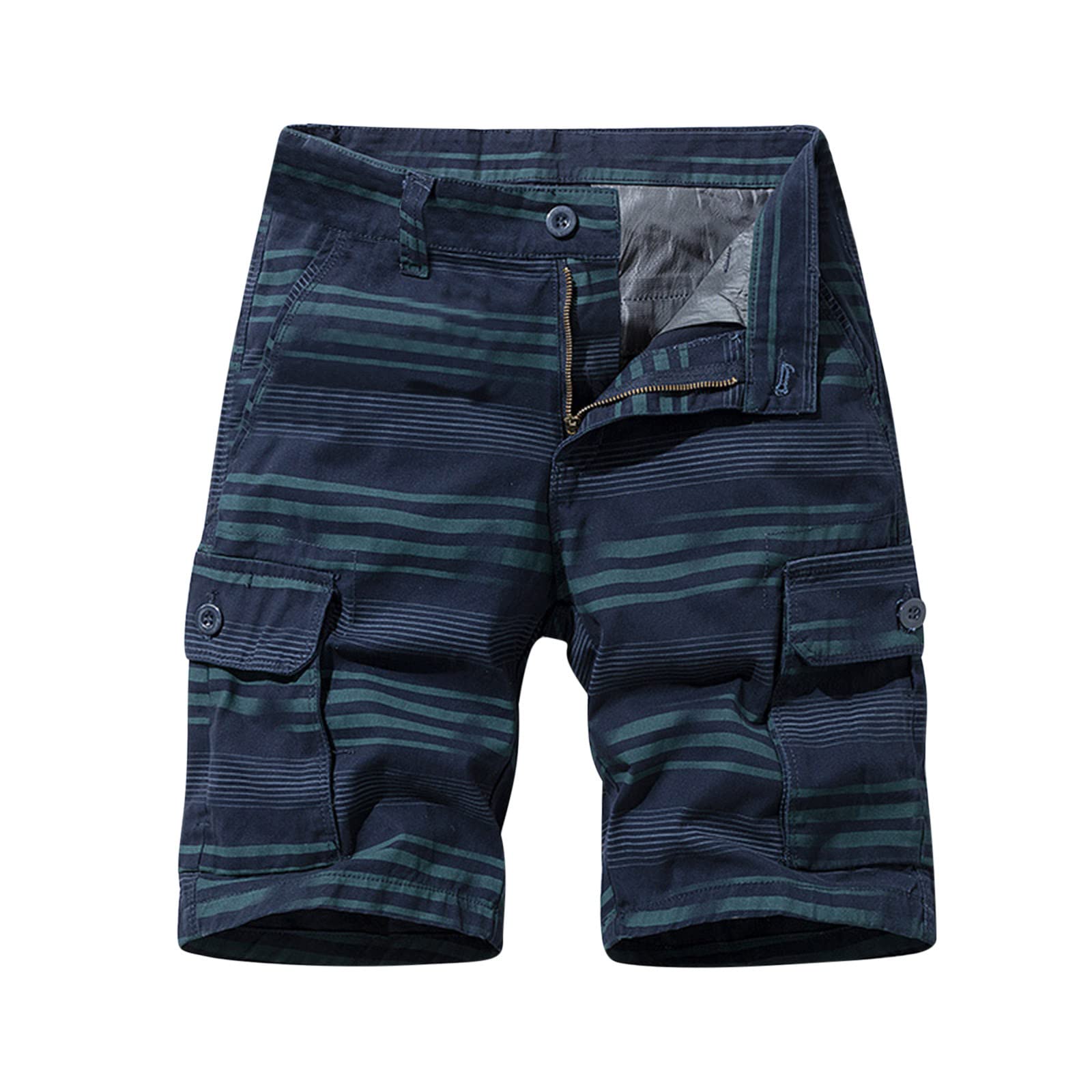 Running Shorts Men 3 Inch Mens Cargo Shorts Size 34 Casual Loose Striped Multi Pockets Tooling Shorts Regular Work Utility Shorts 6" Inseam 6 Inch Inseam Shorts Men Athletic Dark Blue 4X