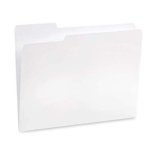Blue Summit Supplies 100 White File Folders, 1/3 Cut Tab with Assorted Positions, Letter Size, Great for Organizing and Easy File Storage, 100 Pack