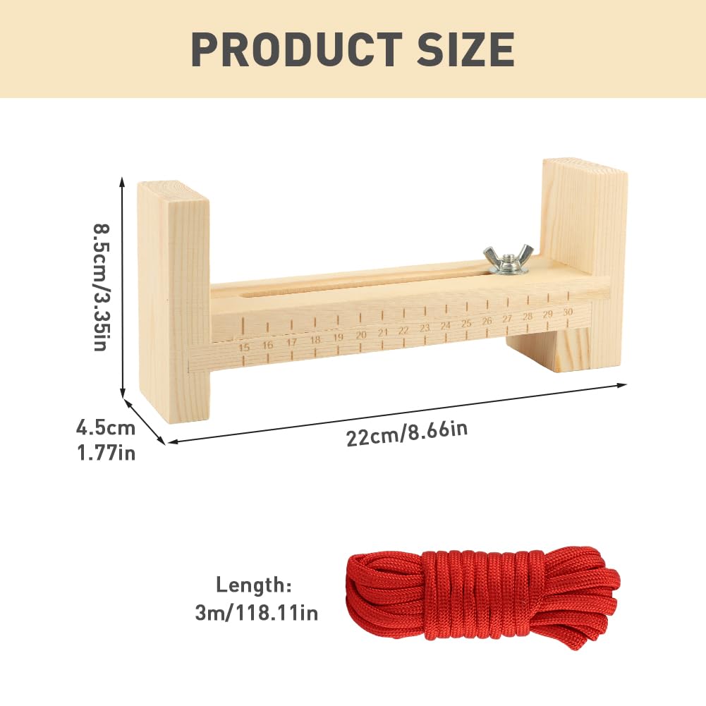 JIANWEI Wooden Jig Bracelet Maker, Paracord Jig Tool, Bracelet Braiding Tool with 4 Rolls Paracord and 4 Buckles, Hand Knitting Kit for Weaving DIY Craft(Wood)