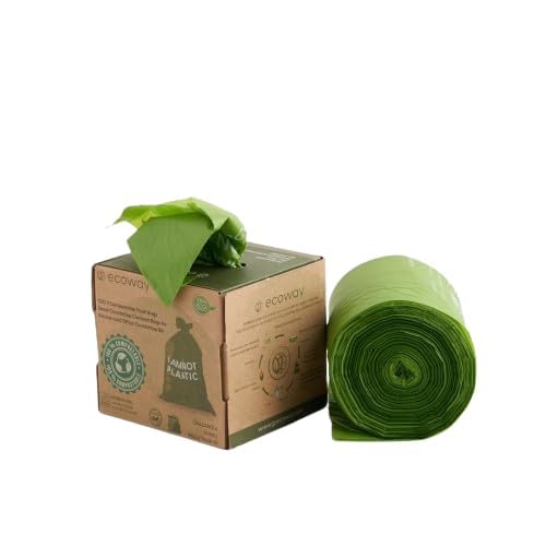Pack of 100 Ecoway Compostable Garbage Bags | Trash Bags | Bin Liners | Litter Bags | Biodegradable Bags | Eco-friendly Bags | Environmentally Friendly Bags | Disposal Bags