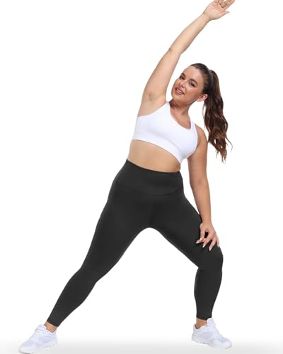 GAYHAY 3 Pack Plus Size Leggings for Women - Tummy Control X-Large - 4X High Waist Stretchy Pants for Workout Yoga Running Black/Black/Black