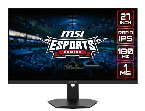 MSI 27” FHD (1920 x 1080) Non-Glare with Super Narrow Bezel 180Hz 1ms 16:9 HDMI/DP G-sync Compatible HDR Ready HDR Ready IPS Gaming Monitor (G274F),Black