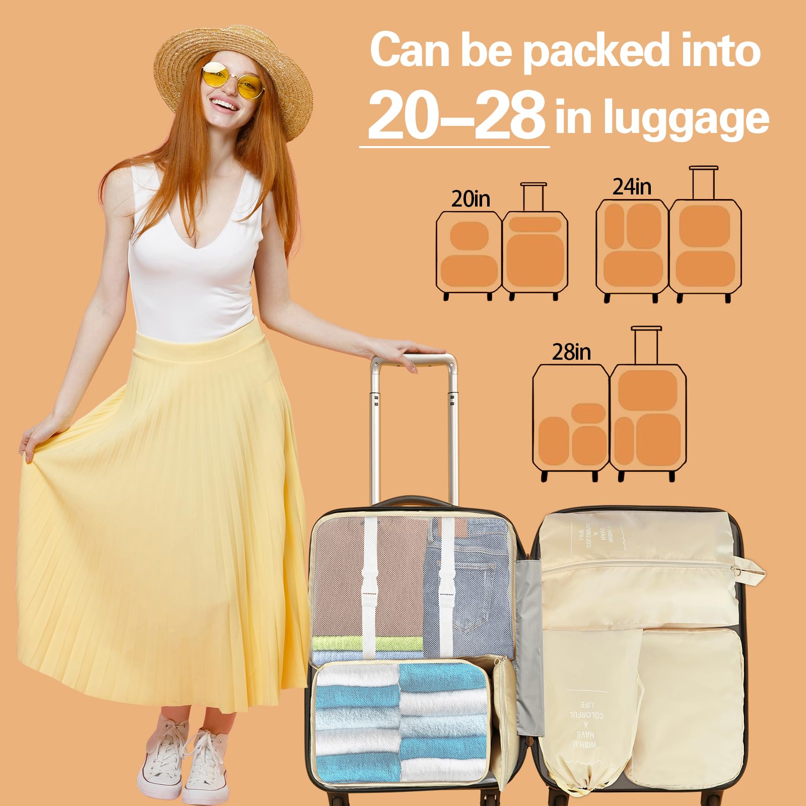 Packing Cubes for Suitcase Travel, ππ πππ Lightweight Travel Essential Luggage Organizer Bags Set, Travel Bags Packing Cubes for Travel Accessories Cosmetics Toiletries Storage Bags