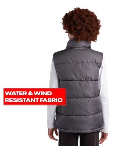 Reebok Boys Puffer Vest - Kids Lightweight Quilted Full Zip Vest - Outerwear Sleeveless Jacket for Boys (8-20), Size 8, Charcoal