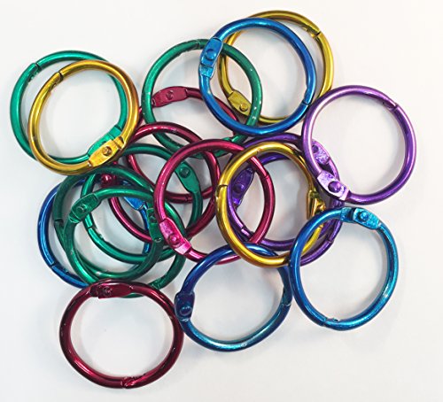 Charles Leonard Loose Leaf Rings, 1" Diameter, Metallic Assorted Colors, (85000), 50 per pack