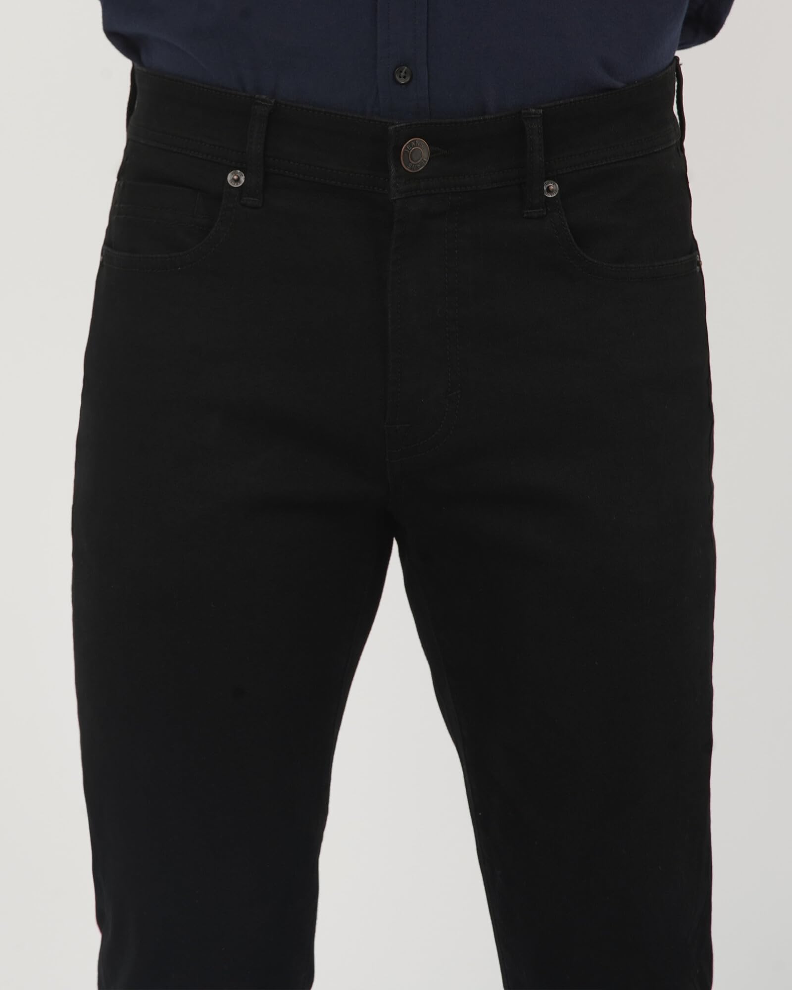 APUOR Slim Fit Jeans for Men Straight Fit Stretch Skinny Jeans Soft Comfy Denim Pants Black W40xL30