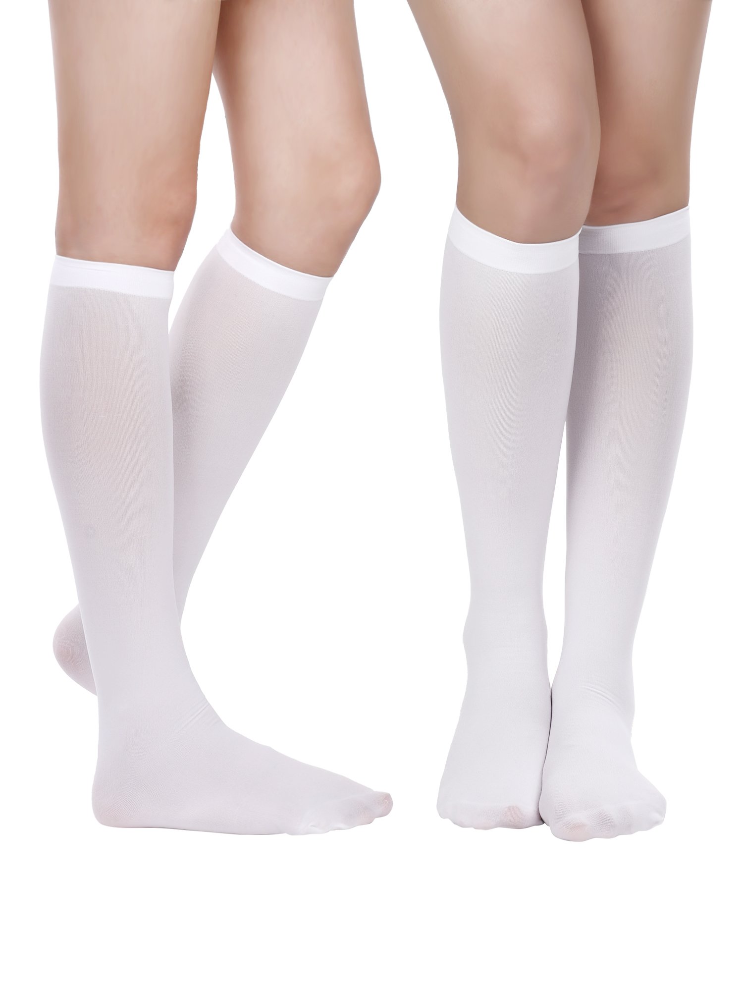 SATINIOR Women Knee High Boot Socks Halloween Cosplay Stockings for Girl Festival Party(Large,White)