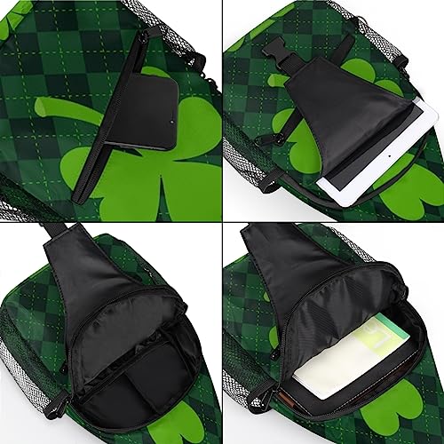 RIRIX Shamrock On St Patrick Day Sling Backpack St. Patrick's Day Crossbody Bag Multipurpose Crossbody Bag Travel Hiking Chest Bag Casual Day Bag