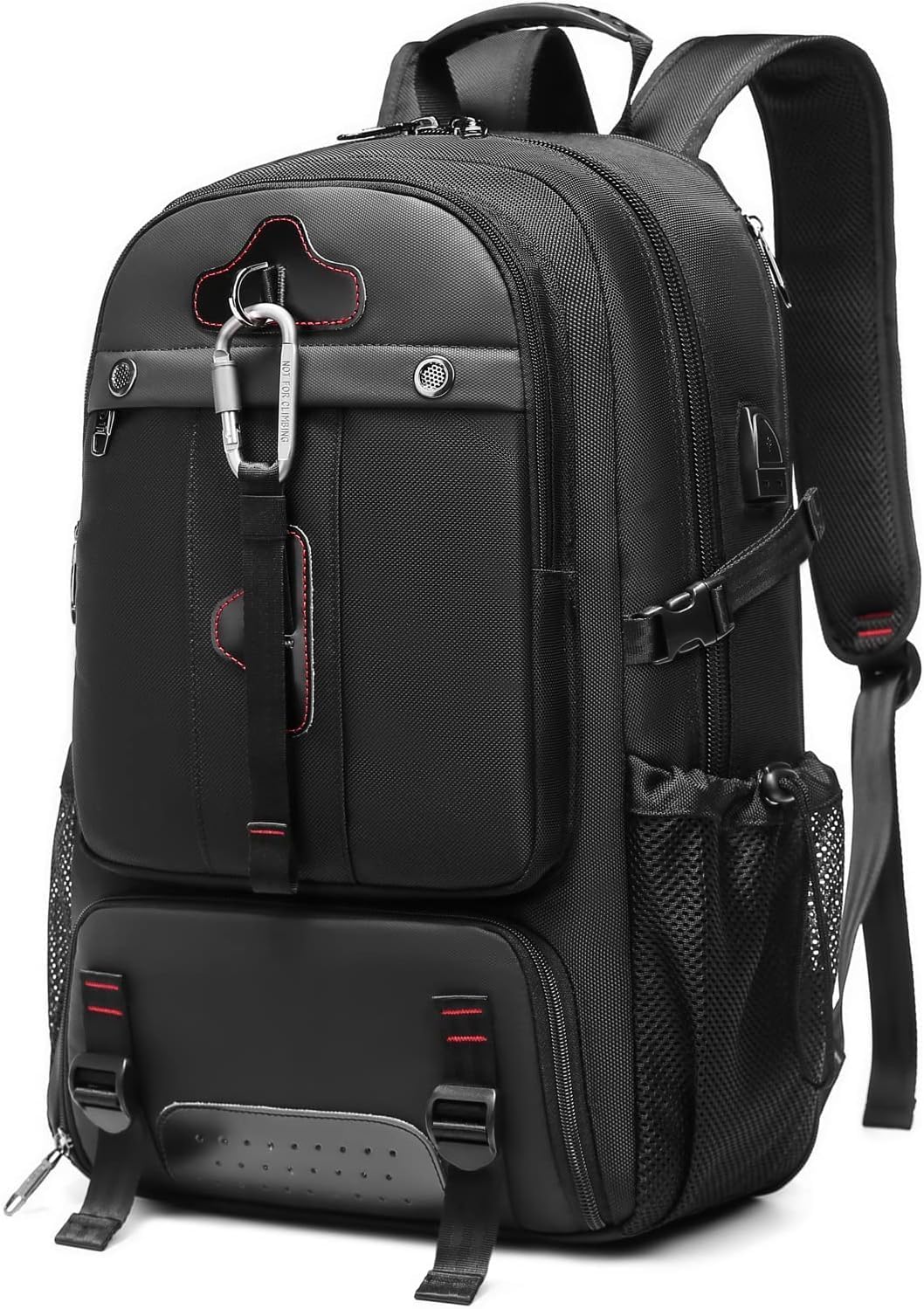 SSWEISIKER Large 65L Travel Laptop Backpack for Men, Waterproof Carry on Bags on Flight Approved with USB Charging Port, Computer Backpack Fit 17 Inch Laptops,Black