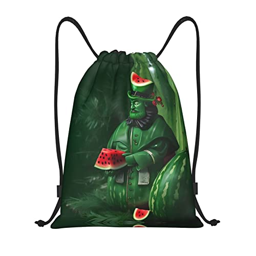 vacsAX Patrick's Watermelon Festival Drawstring Backpack Sport Swim Bag Gym Sack Sackpack For Women Men Sports Gym Beach Sackpack
