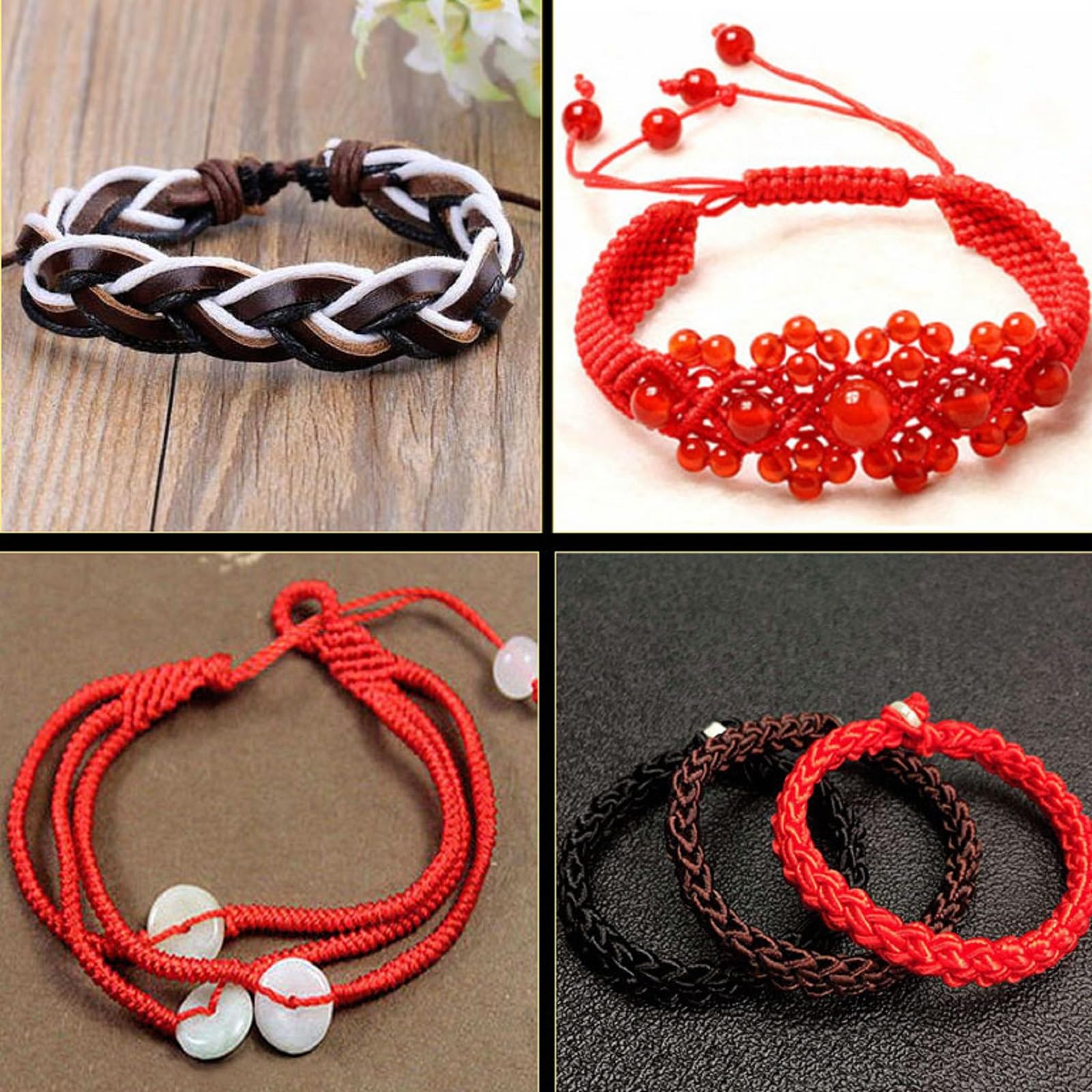 MIAO JIN Wood Bracelet Maker Kit Hand Knitting Simple Operation Paracord Jig Tool Clear Scale for Woven Bracelets Braiding Toot with 2 Clamp and Storage Box