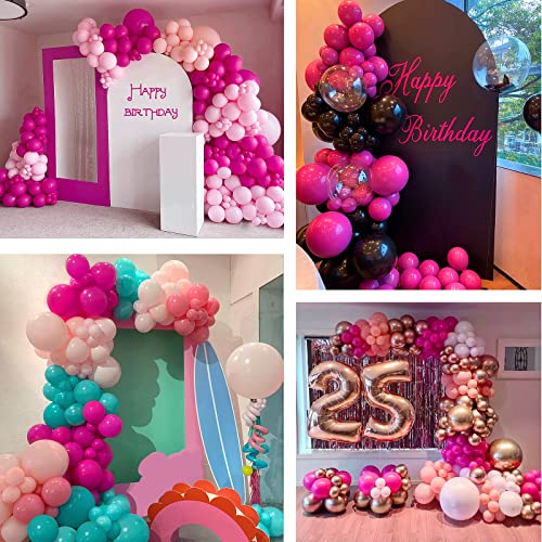 132pcs 5inch Hot Pink Balloons, Small Latex Balloons for Birthday Party Baby Shower Wedding Bride Decorations
