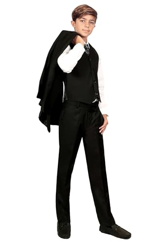 Gioberti Boy's Formal 7 Piece Suit Set, Black, Size 7