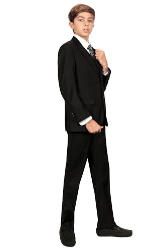 Gioberti Boy's Formal 7 Piece Suit Set, Black, Size 7