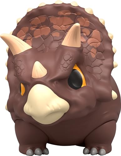 Mattel Jurassic World Bite Club Dinosaur Action Figure & Accessory, Triceratops Chubby-Stylized Toy Collectible