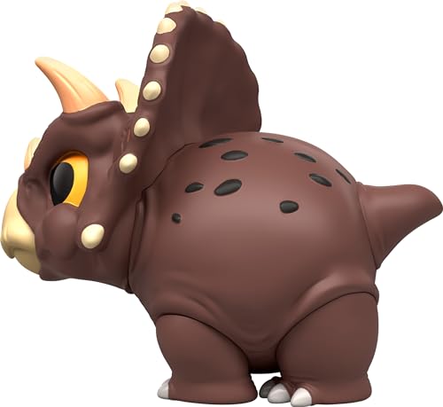 Mattel Jurassic World Bite Club Dinosaur Action Figure & Accessory, Triceratops Chubby-Stylized Toy Collectible