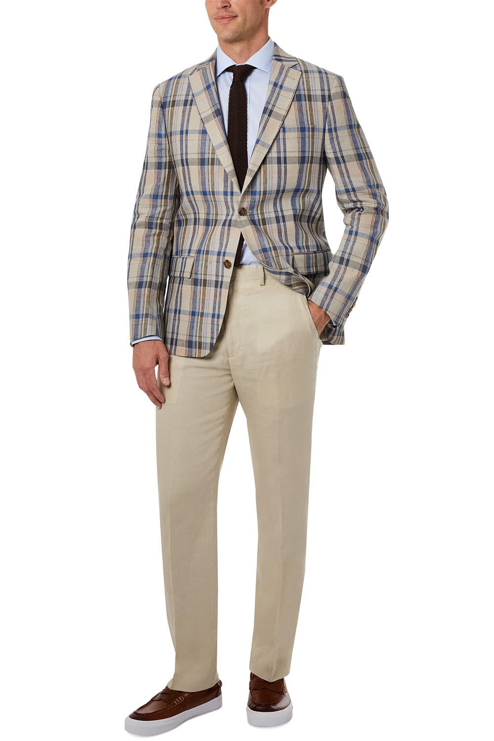 Lauren Ralph Lauren Mens Lassiter Linen Classic Fit Two-Button Blazer Tan 44S