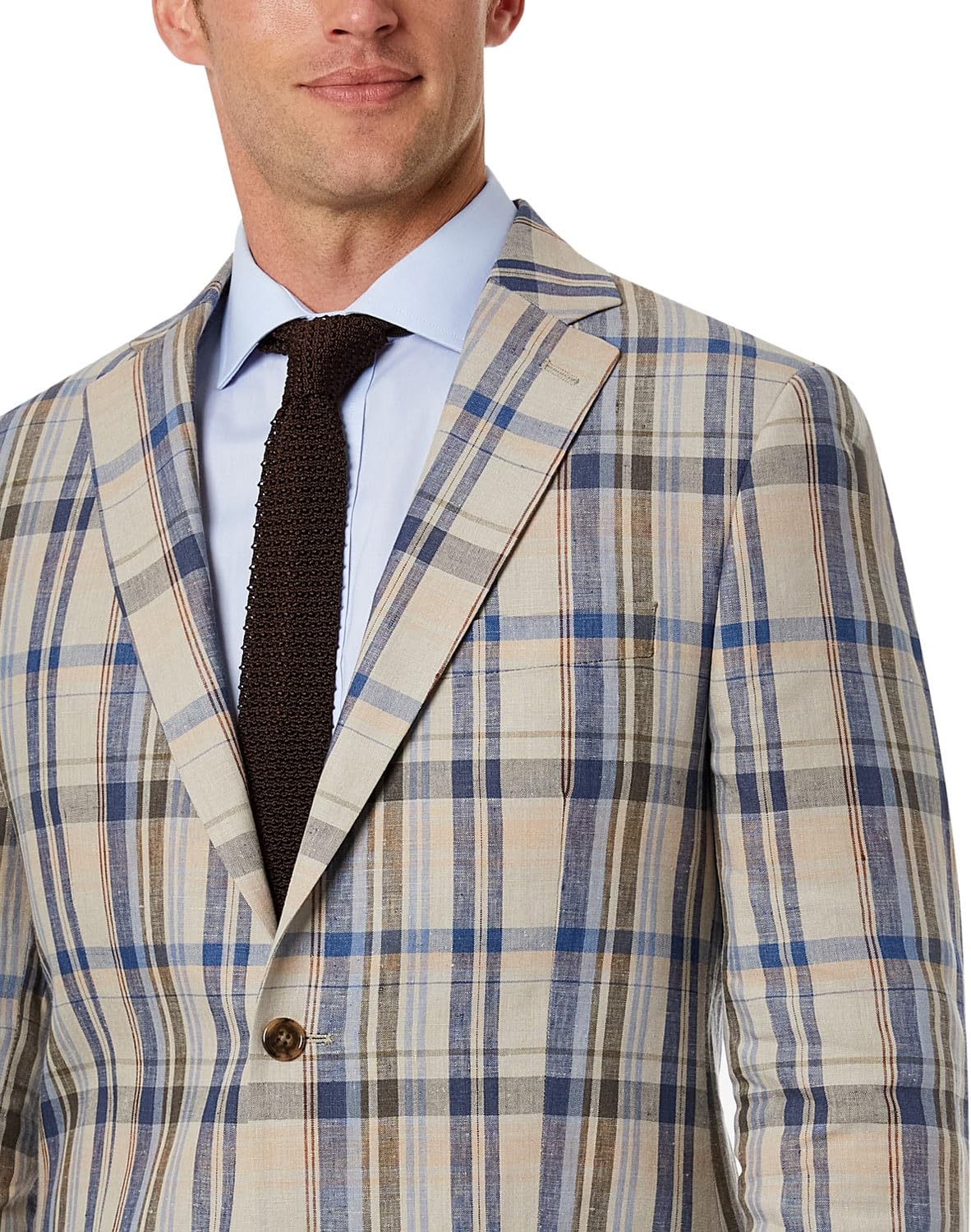 Lauren Ralph Lauren Mens Lassiter Linen Classic Fit Two-Button Blazer Tan 44S