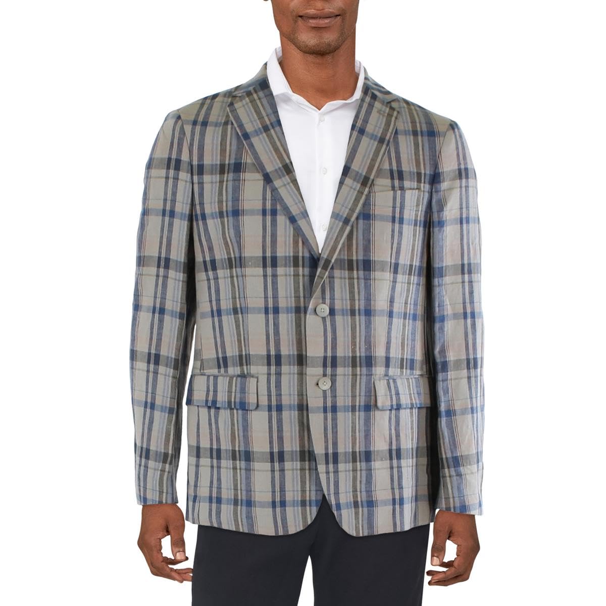 Lauren Ralph Lauren Mens Lassiter Linen Classic Fit Two-Button Blazer Tan 46R