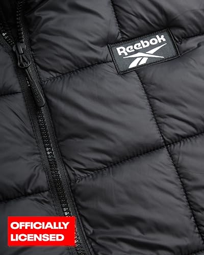 Reebok Men's Puffer Vest - Quilted Insulated Winter Vest - Sleeveless Bubble Jacket for Men (M-XXL), Size Large, Black