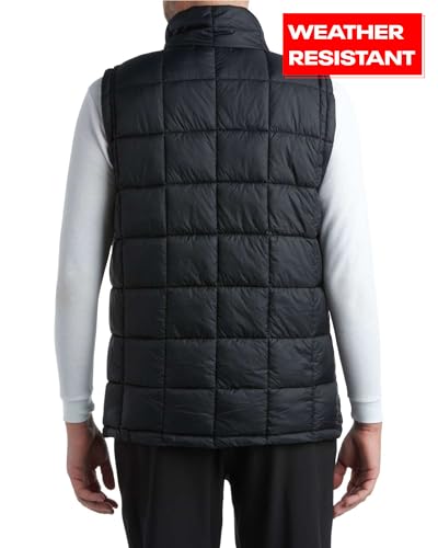 Reebok Men's Puffer Vest - Quilted Insulated Winter Vest - Sleeveless Bubble Jacket for Men (M-XXL), Size Large, Black