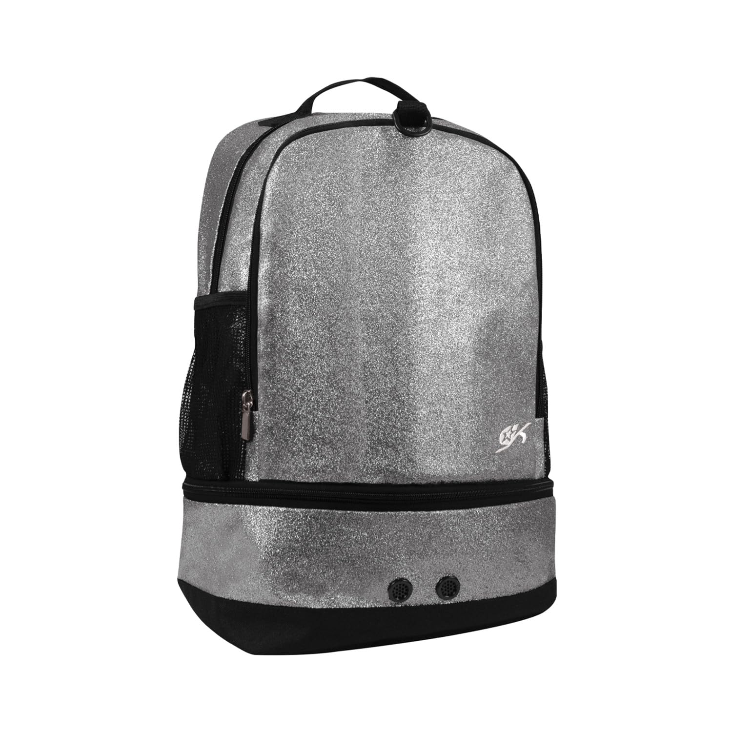 GK All Star Elite Glitter Backpack - Shiny Everyday Bag for Athletes, Cheerleaders, Gymnasts(Silver Glitter)