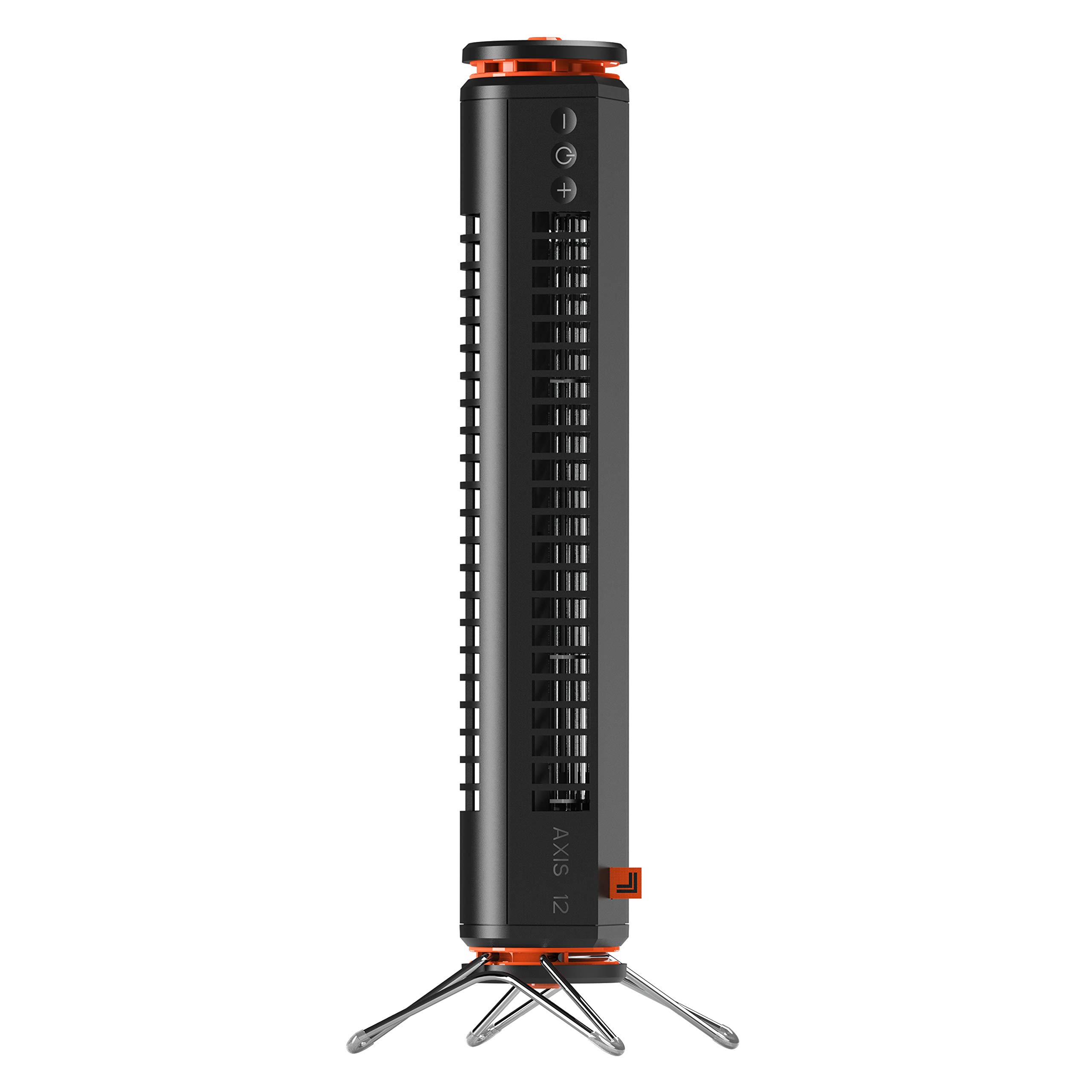 Sharper Image AXIS 47 Airbar Tower Fan with Remote Control, Black & AXIS 12 12" Desktop Airbar Tower Fan with USB, Black