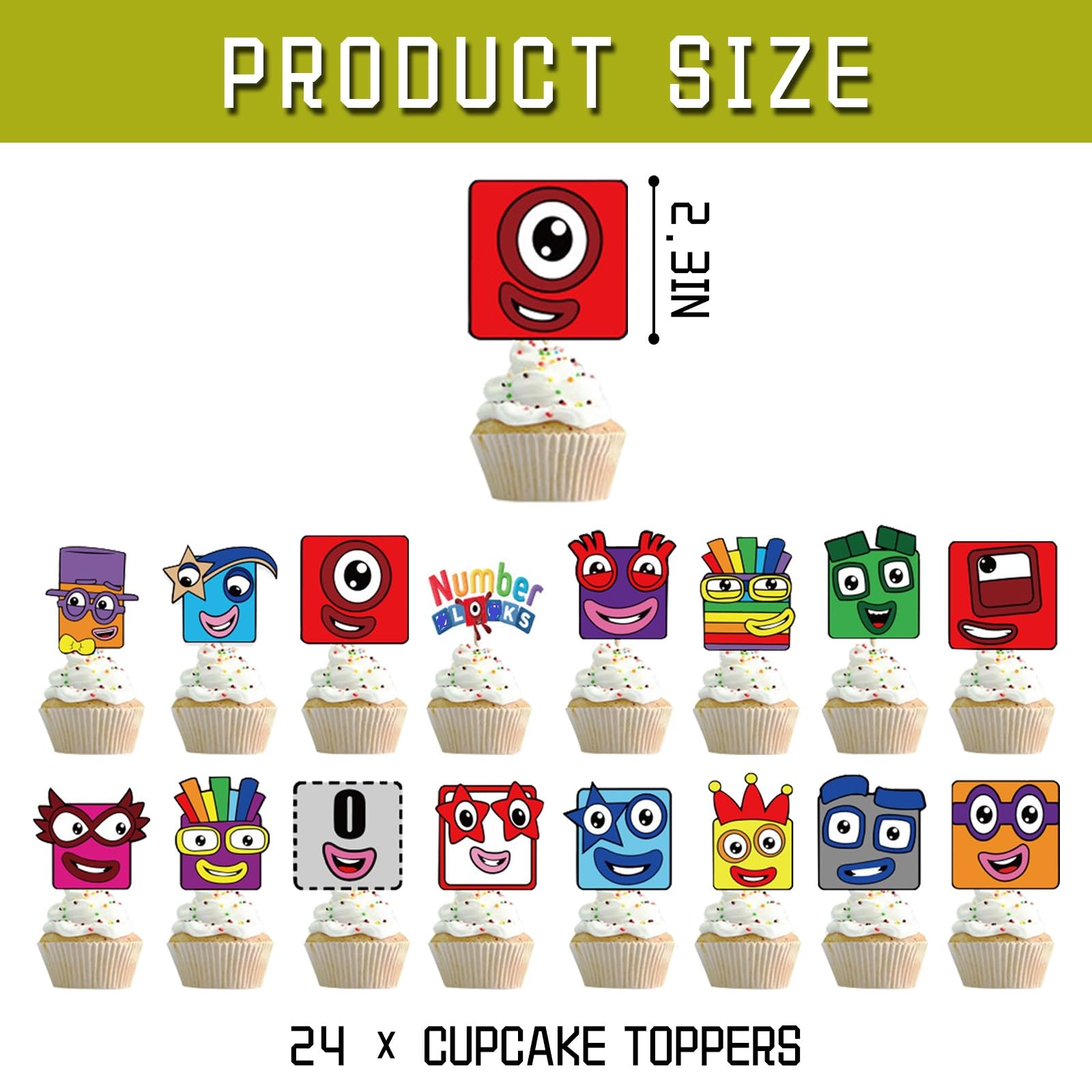 Numberblocks Party Decorations, 17 Pcs Number Theme Cake Cupcake Topper for Kids Numberblocks Birthday Party Supplies Cake Decorations