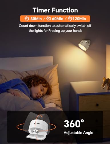 PURSNIC LED Wall Sconces, 16 RGB Colors Dimmable, Wireless Rechargeable Battery Operated, Wall Light with Remote, Magnetic 360°Ball, Auto Timer for Bedroom, Living Room, Hallway, White