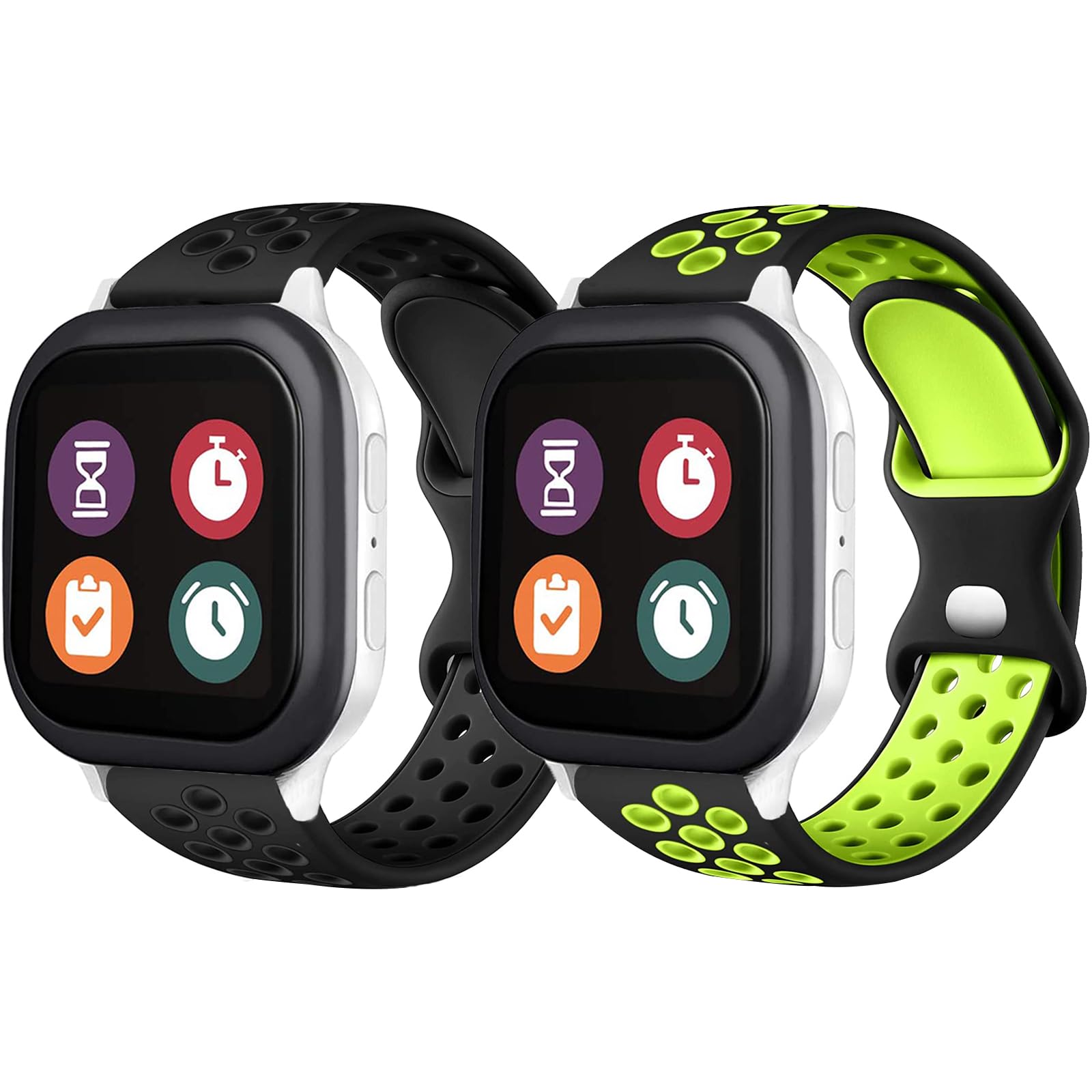 2 Pack Gizmo Watch Band for Kids, Silicone Sport 20mm Soft Breathable Smartwatch Band replacement Compatible with Gizmo Watch 3 2 1,Gabb Watch 3 2 1,syncup kids watch for Boys and Girls