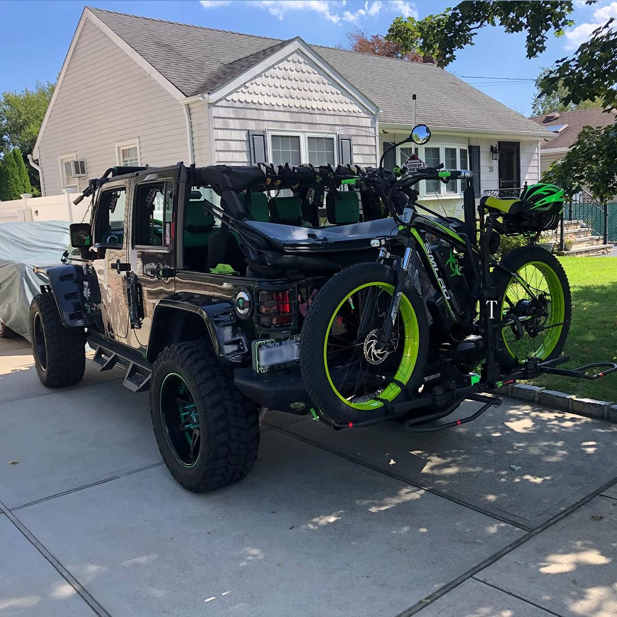 SENADA 26" Fat Tire Electric Bike for Adults, 840Wh Mountain Ebike with USB Interface Removable Battery, Adult Electric Bicycle with Colorful LCD Display & 7 Speed (with Phone Mount, Black Green)