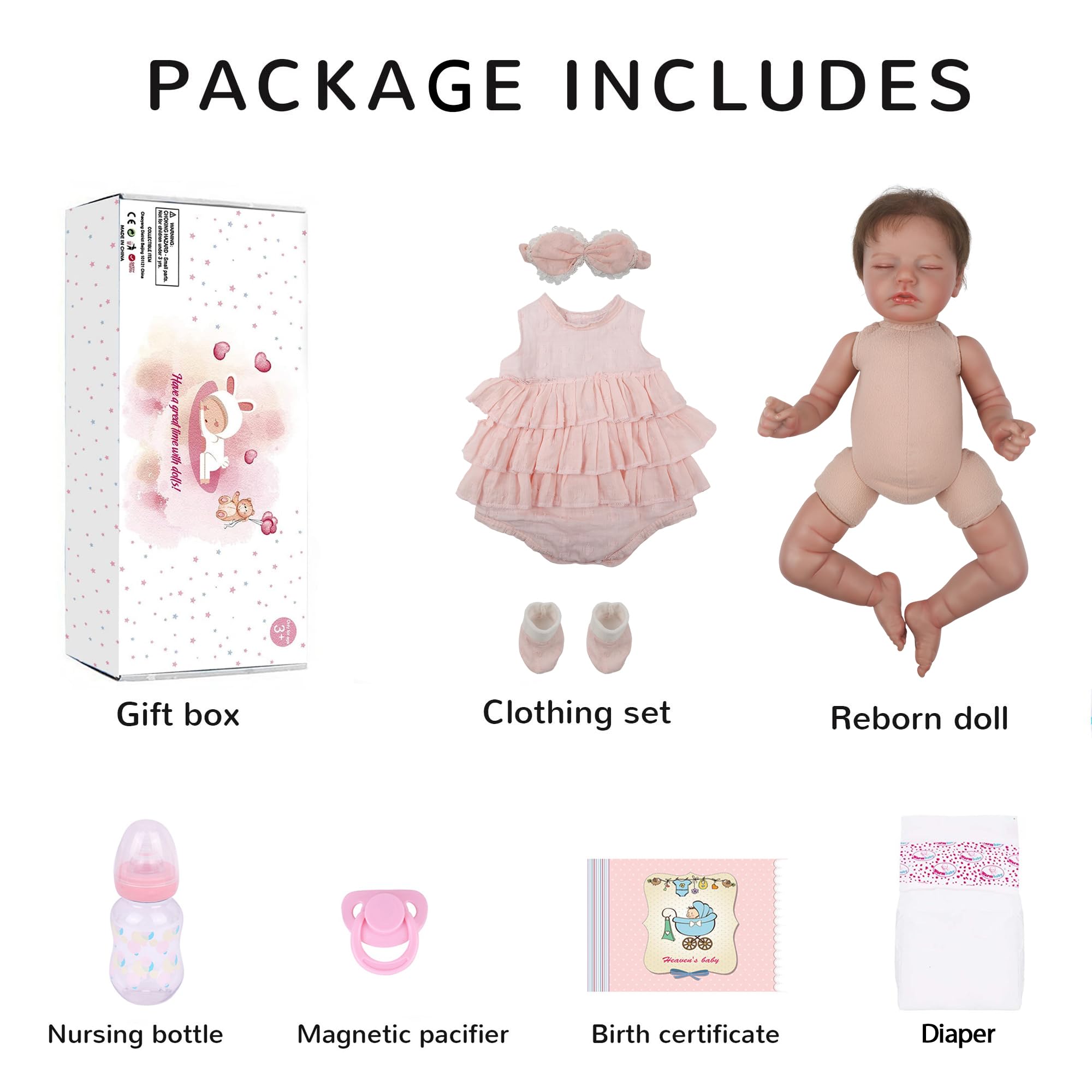 Kaydora Realistic Reborn Baby Dolls - 20 Inch Sleeping Soft Weighted Reborn Doll, Lifelike Handmade Newborn Baby Doll, Advanced Painted Gift Set for Kids Age 3+