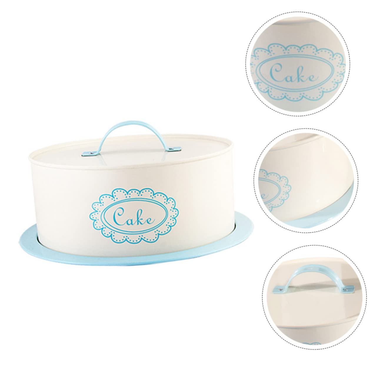 FONDOTIN 1 Set Cake Box Cake Storage Container Cupcakes Holder Cake Carrier with Handle Dessert Display Cover Round Cake Stand Cake Storage Case Bell Shaped Food Galvanized Iron Bride