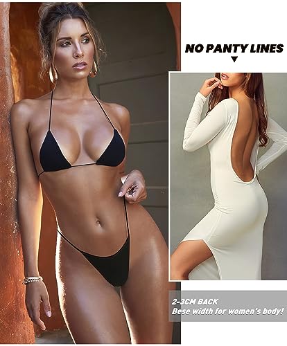 Doslinker G String Thongs for Women,Cotton Sexy Cheeky Panties T-back Tangas Low Rise Hispter Underwear for Women S-XL