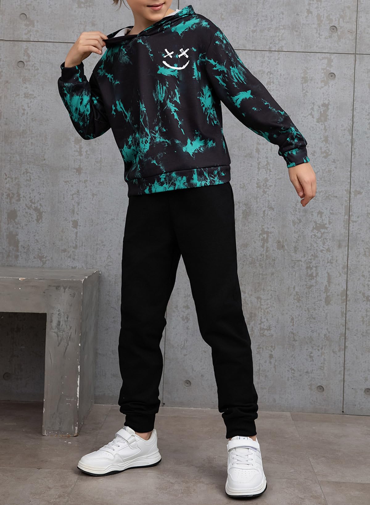 blibean Teen Boy Fall Clothes Sets Hoodies Preteen Kid Clothing Sweatshirt Pants Suit Two Piece Outfit Size 7-8 Year Old