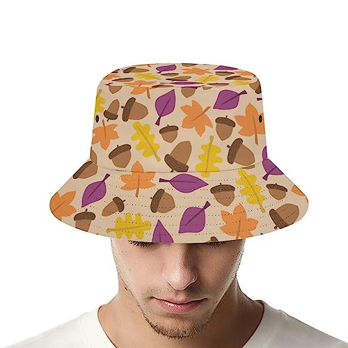 Fishing Hats Acorn Maple Leaves Packable Summer Travel Beach Sun Hat Outdoor Summer Travel Hiking Thanksgiving Or Halloween
