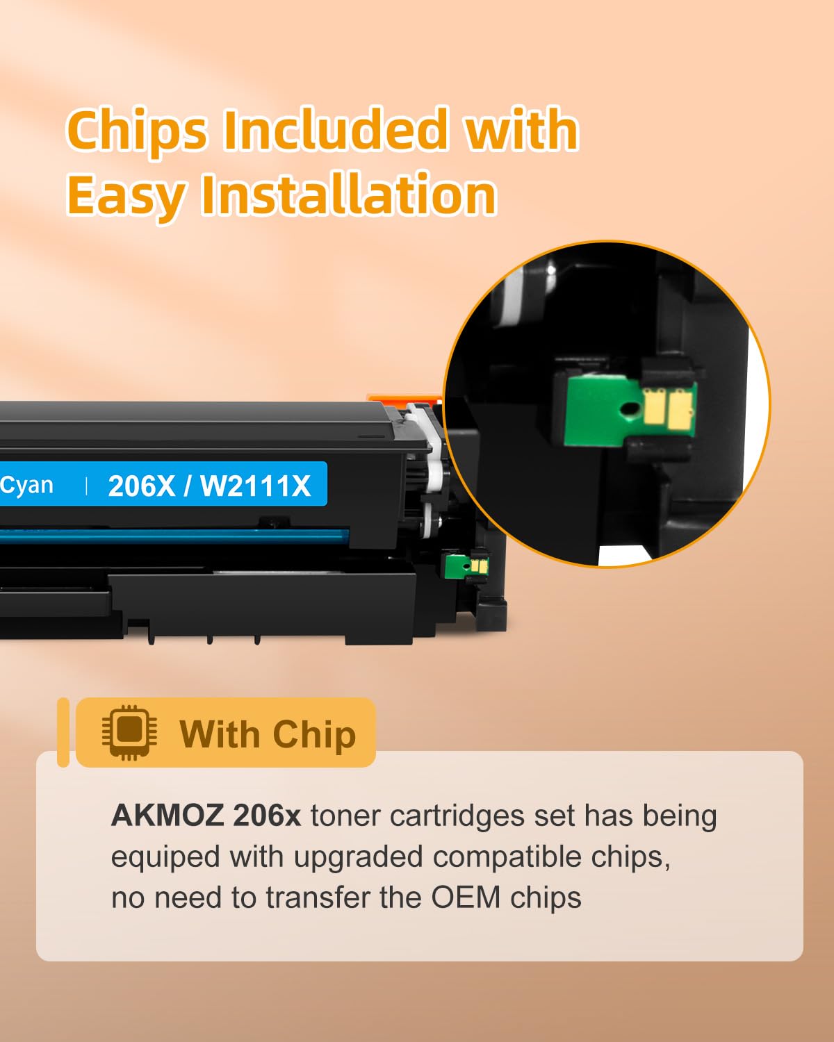 206X Toner Cartridges 4 Pack High Yield (with Chip) Compatible Replacement for HP 206X W2110X 206A W2110A Set Work with HP Color Laserjet Pro MFP M283fdw M283cdw M255dw M283 M255 Printer