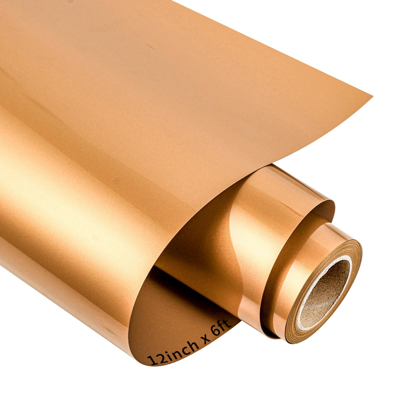 VINYL FROG Matte Metallic Heat Transfer Vinyl Roll 12" x6ft Metallic Satin HTV Vinyl - Copper Pearlescent Iron on Vinyl for T-Shirts, Heat Press Vinyl for DIY Craft Designs